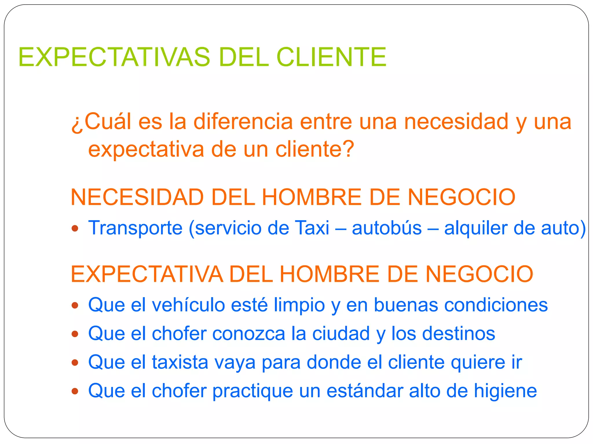 Expectativas del cliente | PPTX