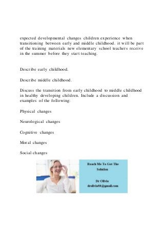 expected developmental changes children experience when transiti | PDF