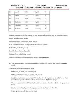 Expected questions for dbms | PDF