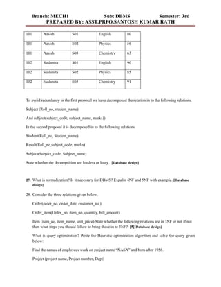 Expected questions for dbms | PDF