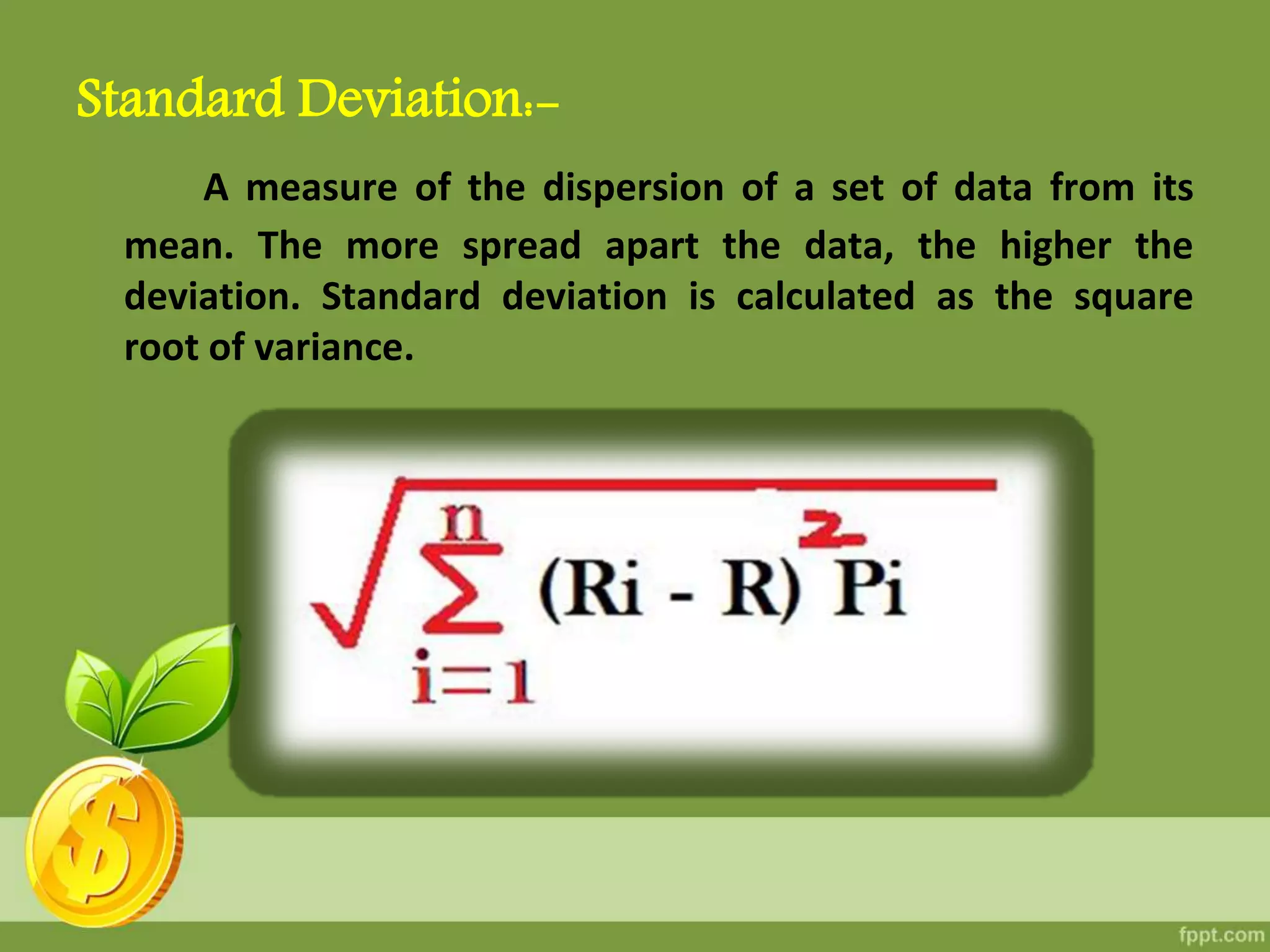 Expected Value Return And Standard Deviation Pptx Physics Science