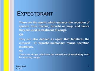 Expectorant | PPT | Free download