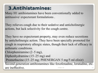 Expectorant and antitussives | PPTX