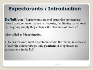 Expectorant and antitussives | PPT