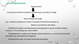 Expectorant and antitussives brief introduction | PPTX