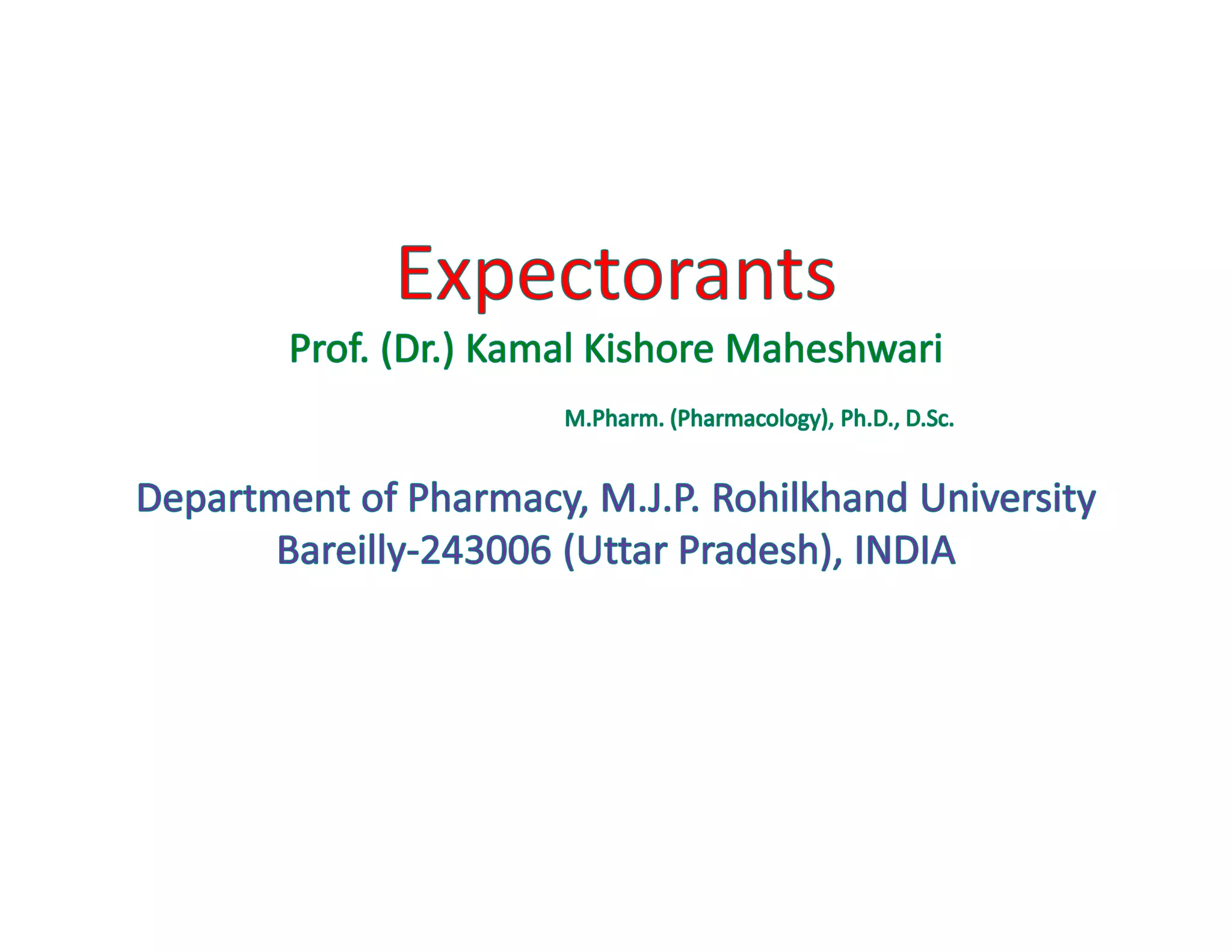 Expectorants | PDF