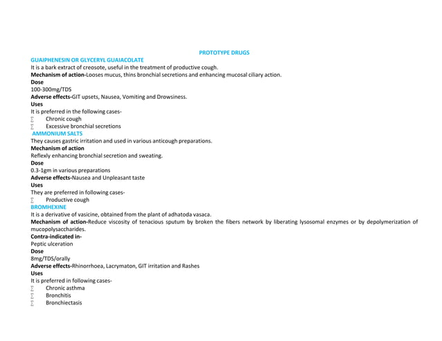 Expectorants | PDF | Lung and Respiratory Health | Diseases and Conditions