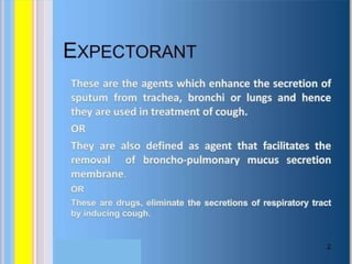 Inorganic Expectorants used to expell out the cough.pptx