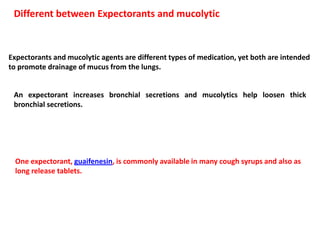 Expectorants and antitussives-Dr.Jibachha Sah,M.V.Sc,Lecturer | PDF
