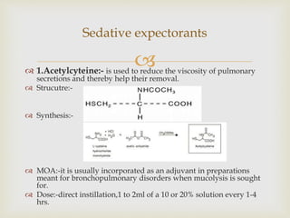 Expectorants and antitussives | PPTX