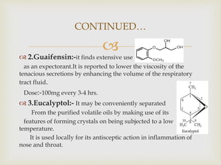 Expectorants and antitussives | PPTX