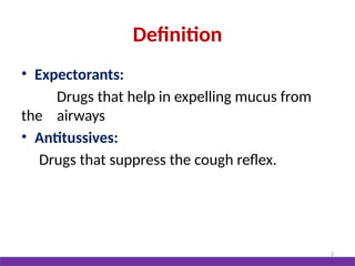 Drugs acting on Respiratory System: Expectorants and Antitussives.pptx
