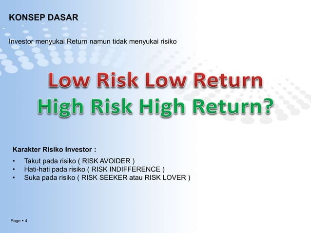 Expect return dan risiko | PPT