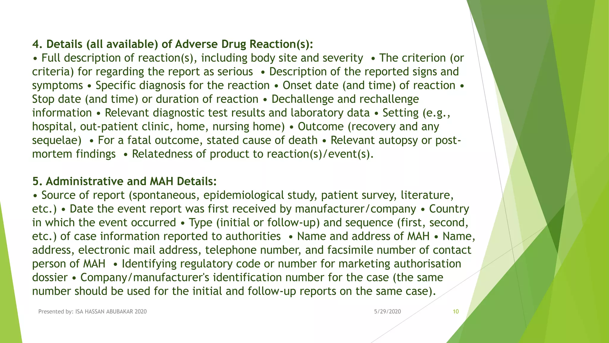 Expedited report criteria in pharmacovigilance by isa hassan abubakar ...