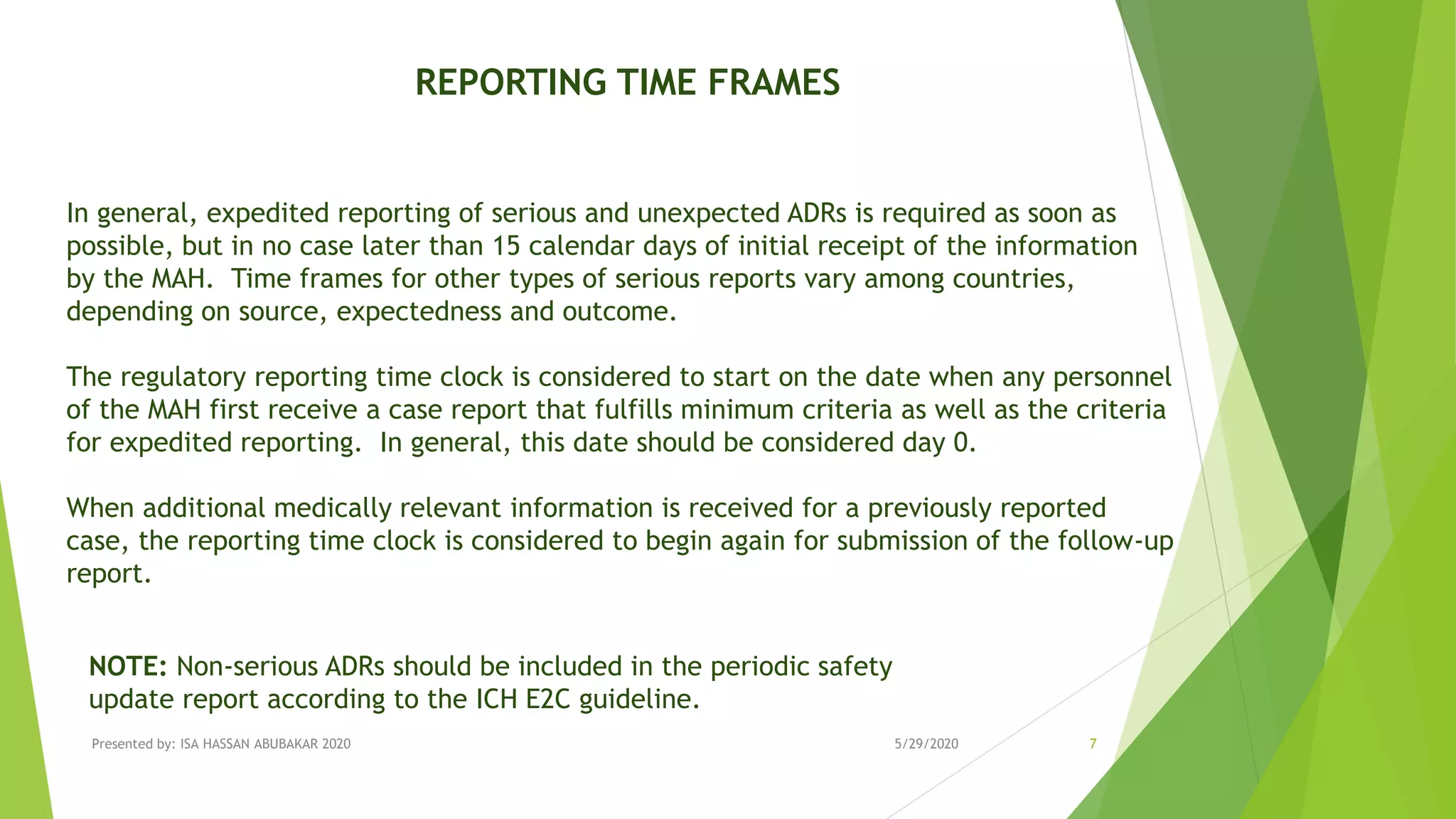 Expedited report criteria in pharmacovigilance by isa hassan abubakar ...
