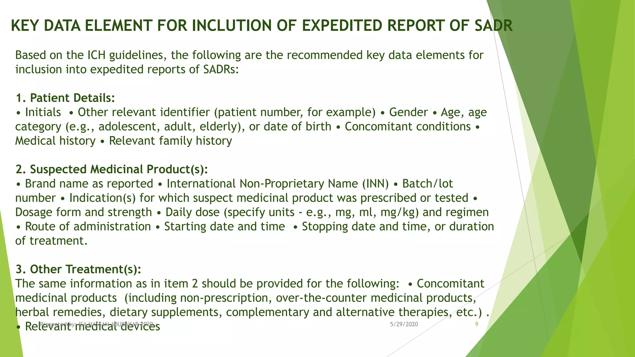 Expedited report criteria in pharmacovigilance by isa hassan abubakar ...