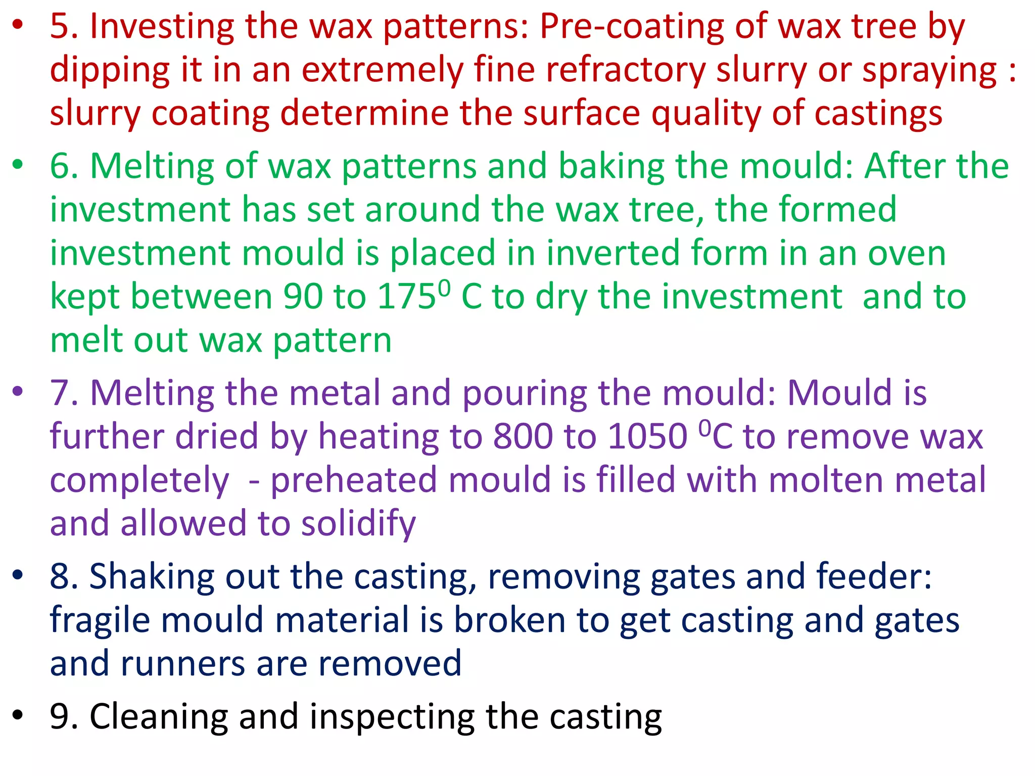 Expendable mould processes | PPTX