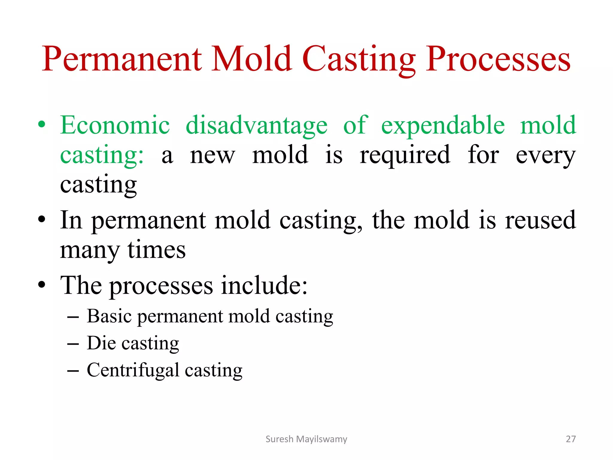 Expendable mould processes | PPT