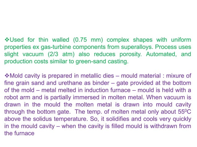Expendable mould processes | PPT