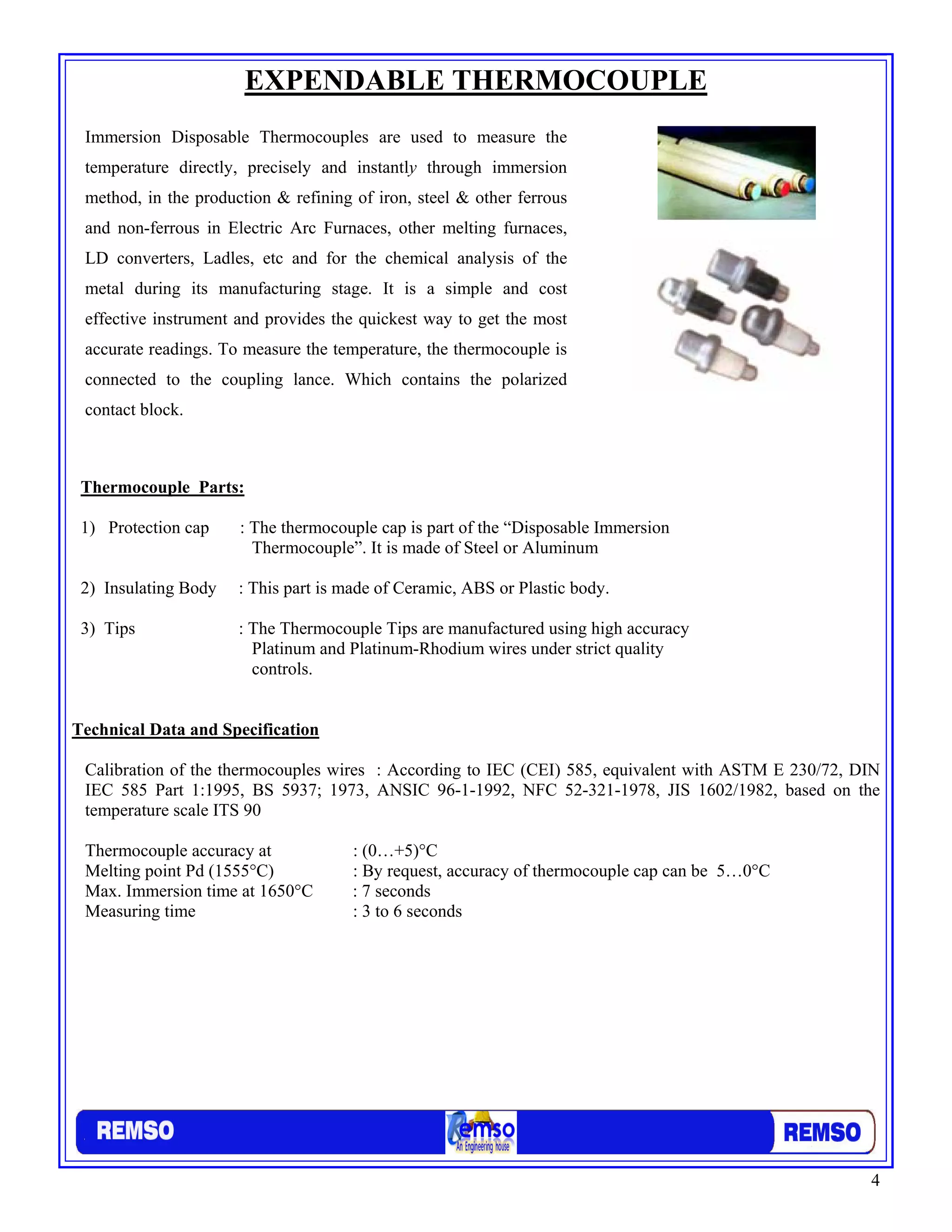 Expendable thermocouple probe & sensor | PDF
