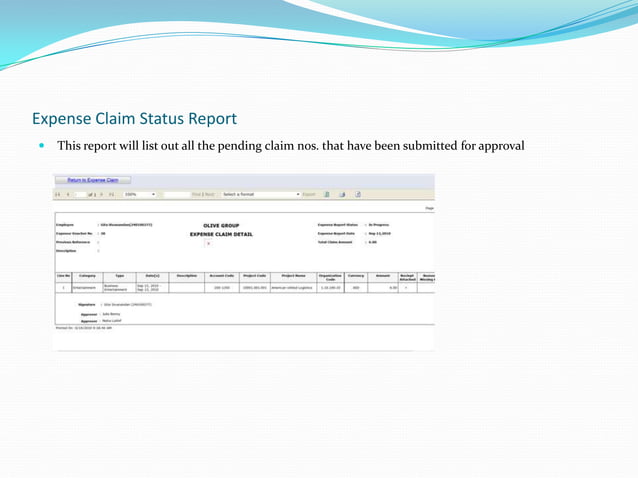 Expense Claim Reimbursement | PPTX