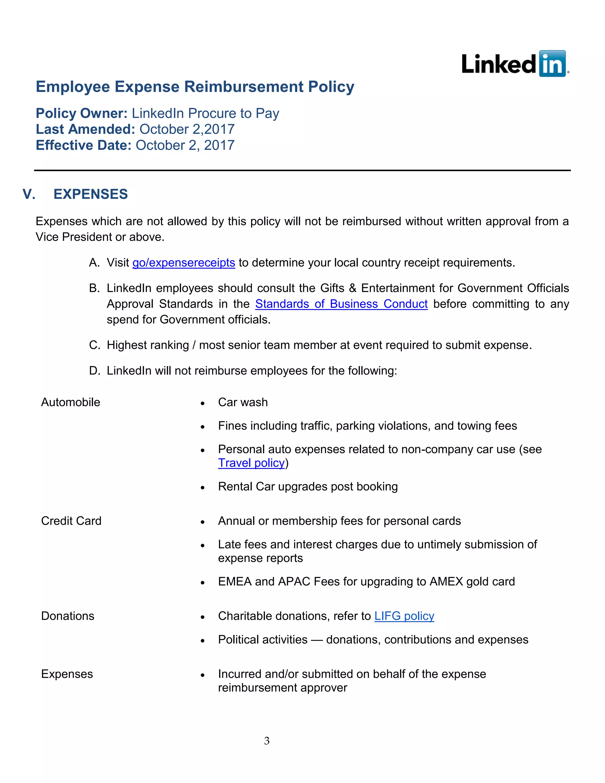 Expense policy 2017 | PDF