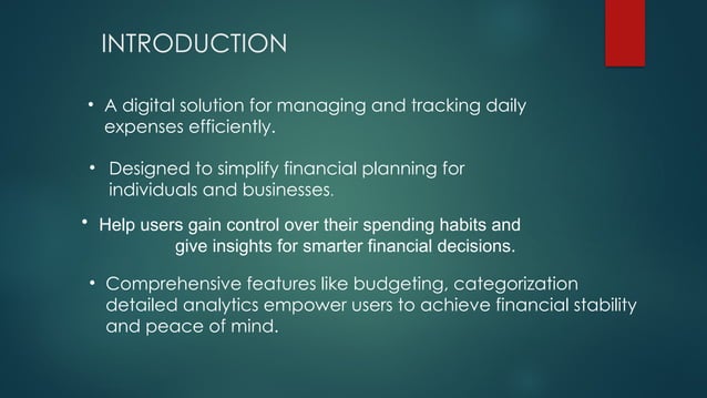 Expense Tracker AppIntroduction Background Problem statement Proposed ...