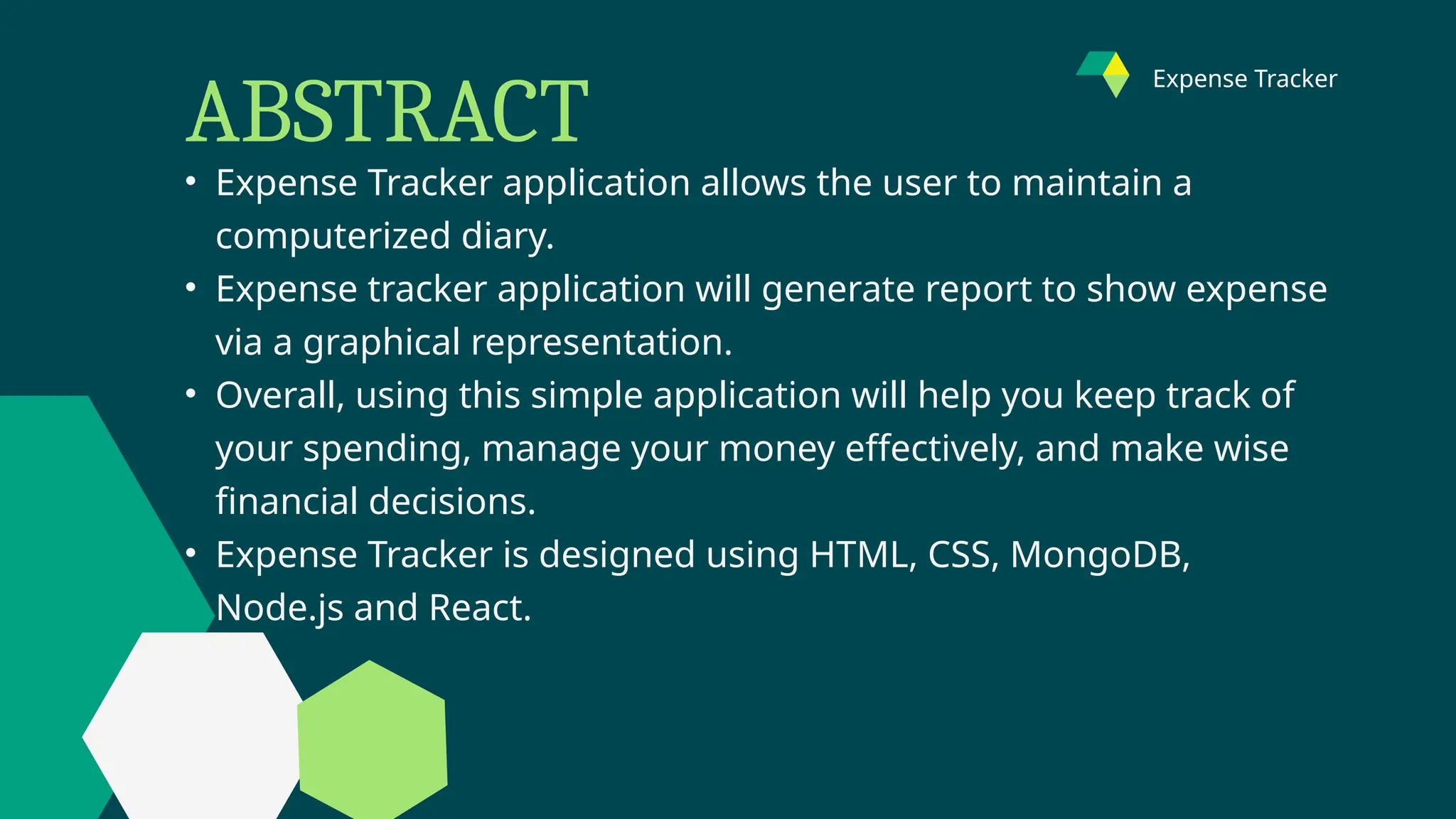 Expense Tracker power point presentation | PPTX