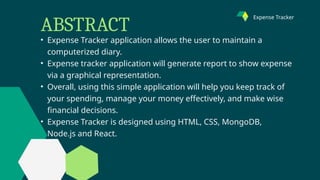 Expense Tracker power point presentation | PPTX