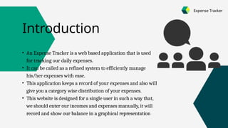 Expense Tracker power point presentation | PPTX