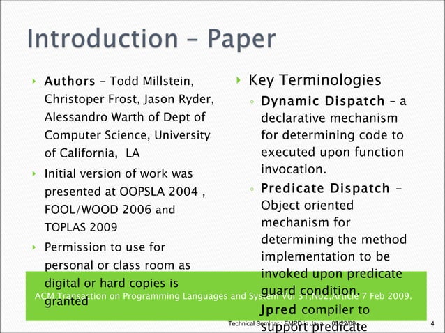 Expressive And Modular Predicate Dispatch In Java | PPT