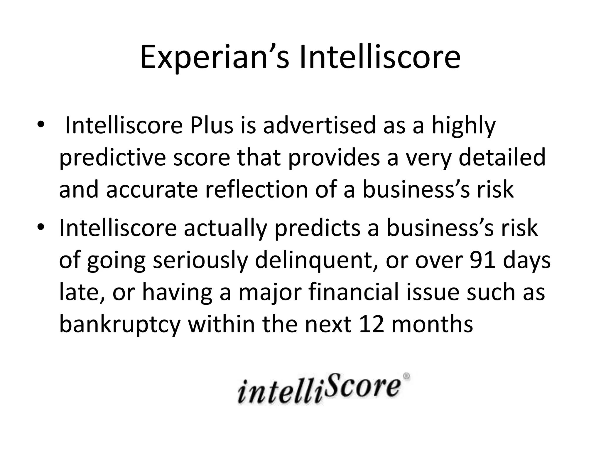 Experian and Equifax Business Credit Scoring | PPTX