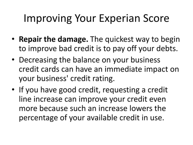 Experian and Equifax Business Credit Scoring | PPTX | Business ...