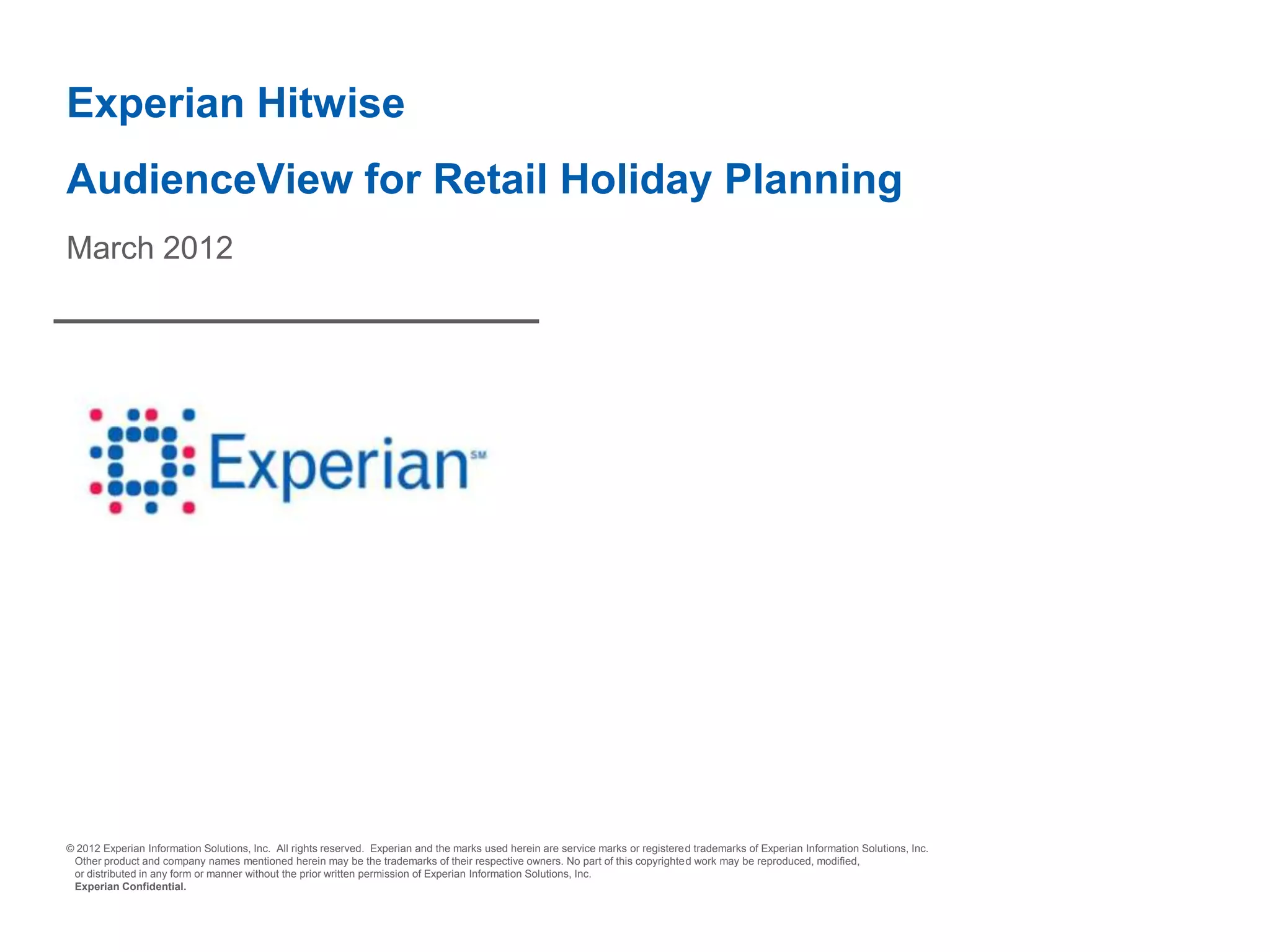 Experian Hitwise AudienceView | PPTX | Marketing and Advertising | Business