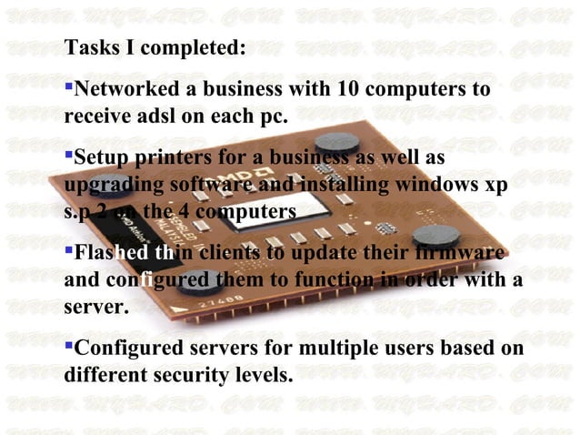 Experience | PPT | Computing | Technology & Computing