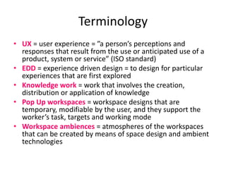 Experience driven design of ambiences for future pop up | PPT