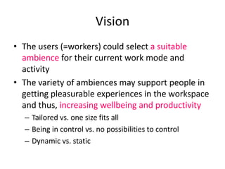 Experience driven design of ambiences for future pop up | PPT