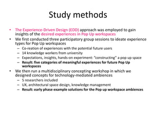 Experience driven design of ambiences for future pop up | PPT