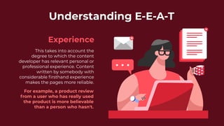 Experience – The New “E” in Google’s E-E-A-T Ranking System | PPT