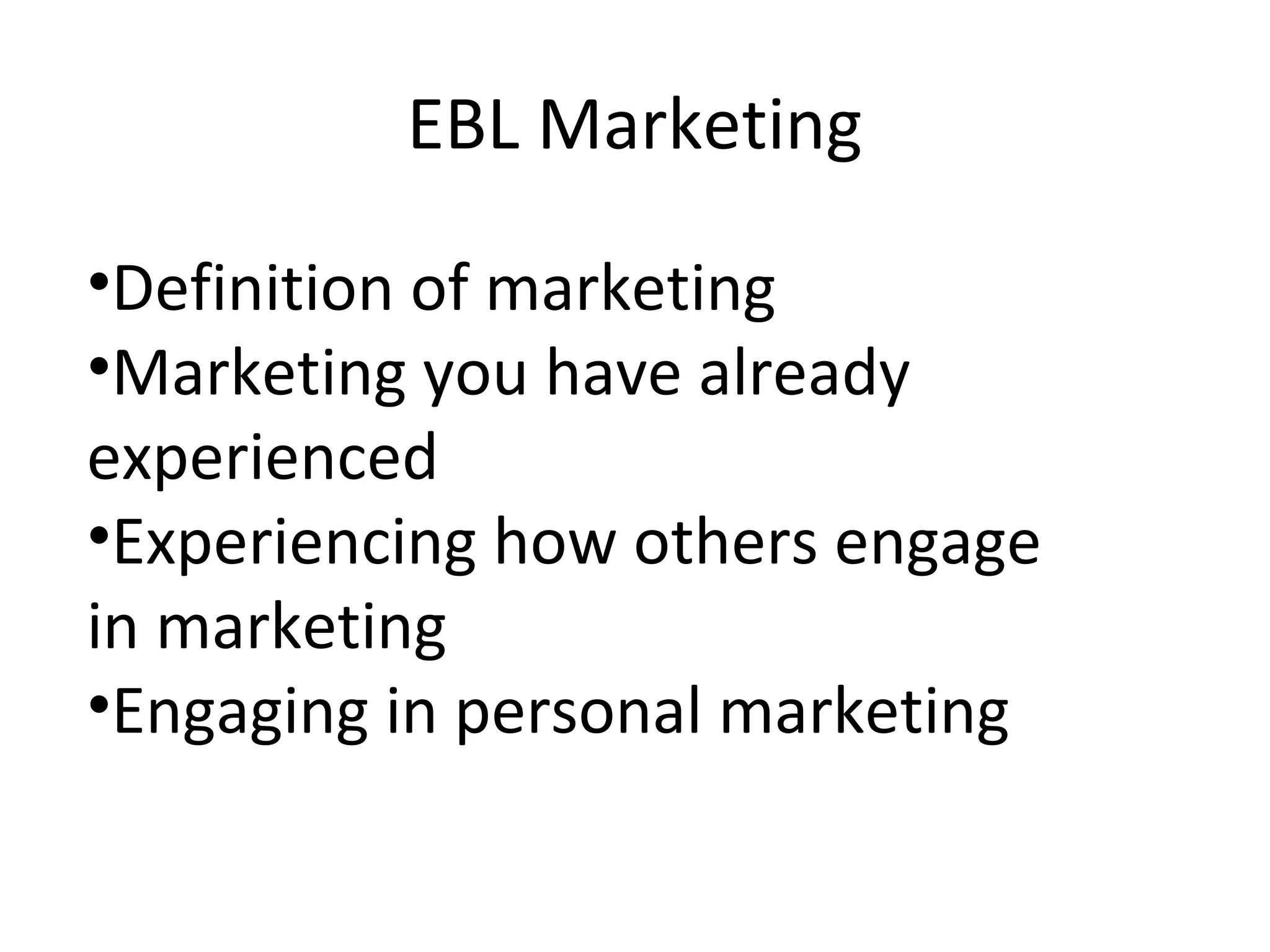 Experience based learning (ebl) | PPT