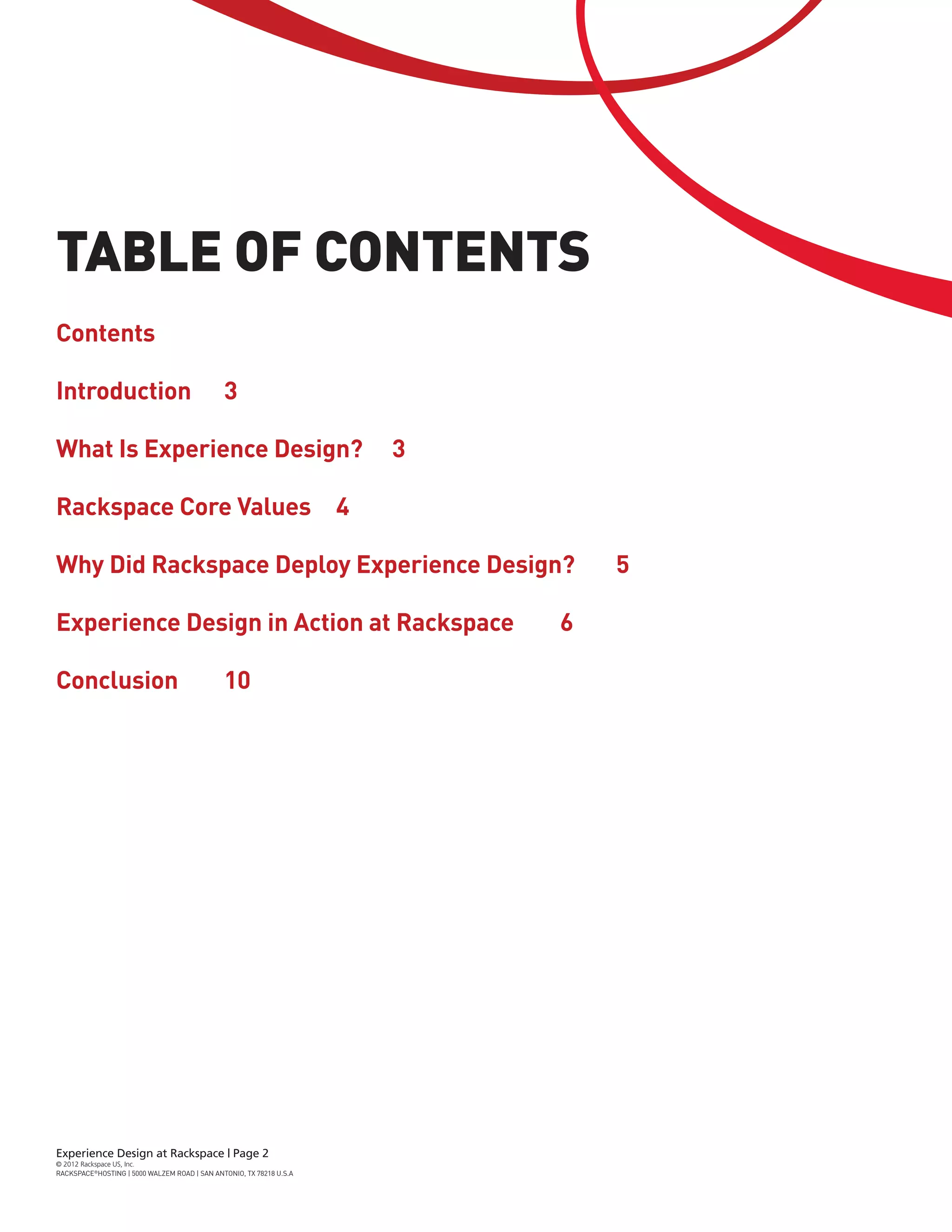 Experience Design at Rackspace | PDF