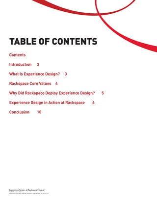 Experience Design at Rackspace | PDF