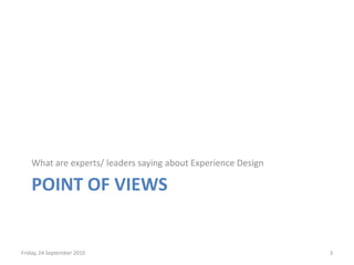 Experience design and design thinking | PPTX