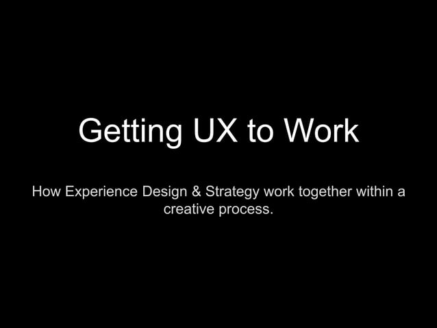Experience Design Framework Ppt