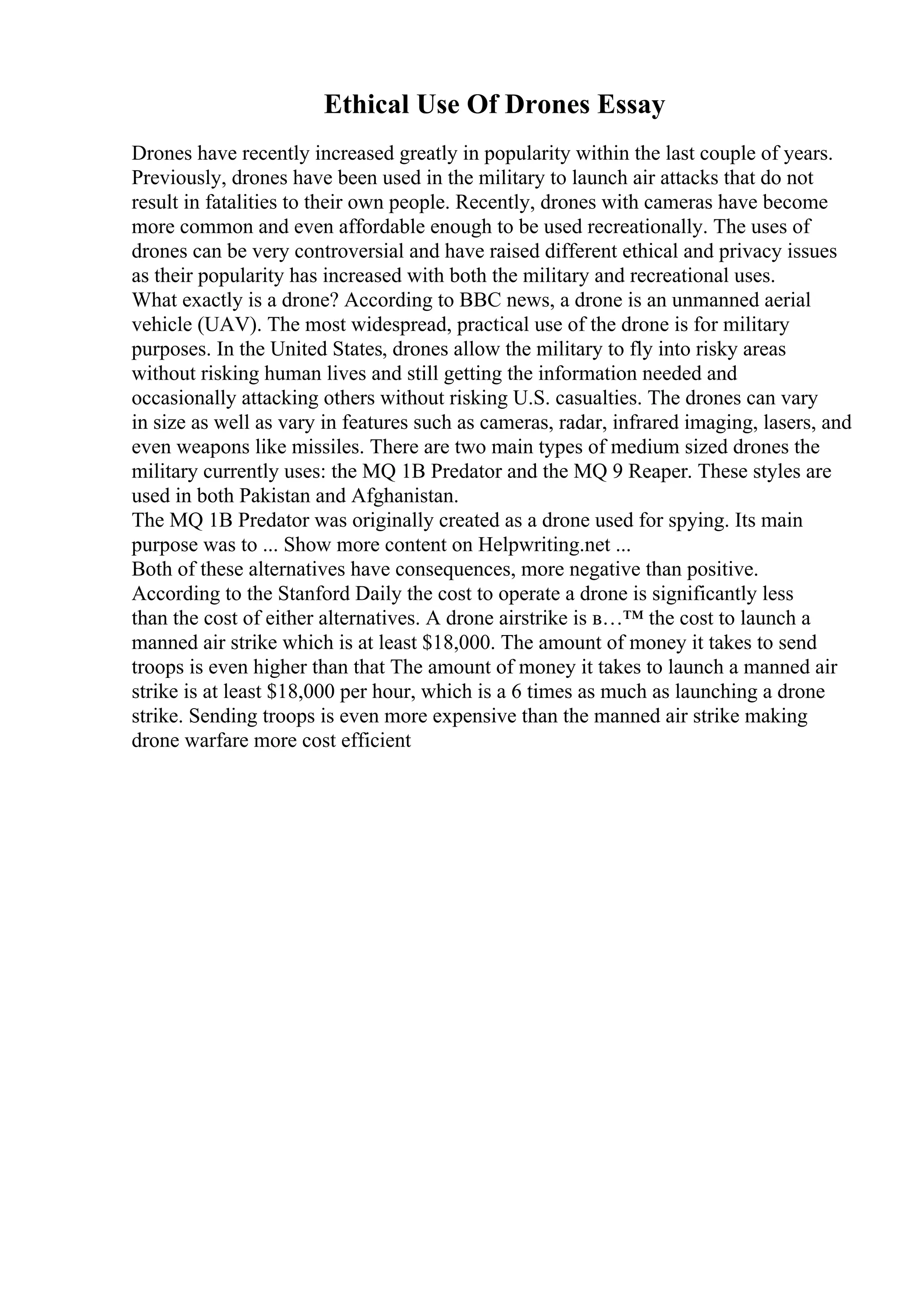 Experience Essay Examples | PDF