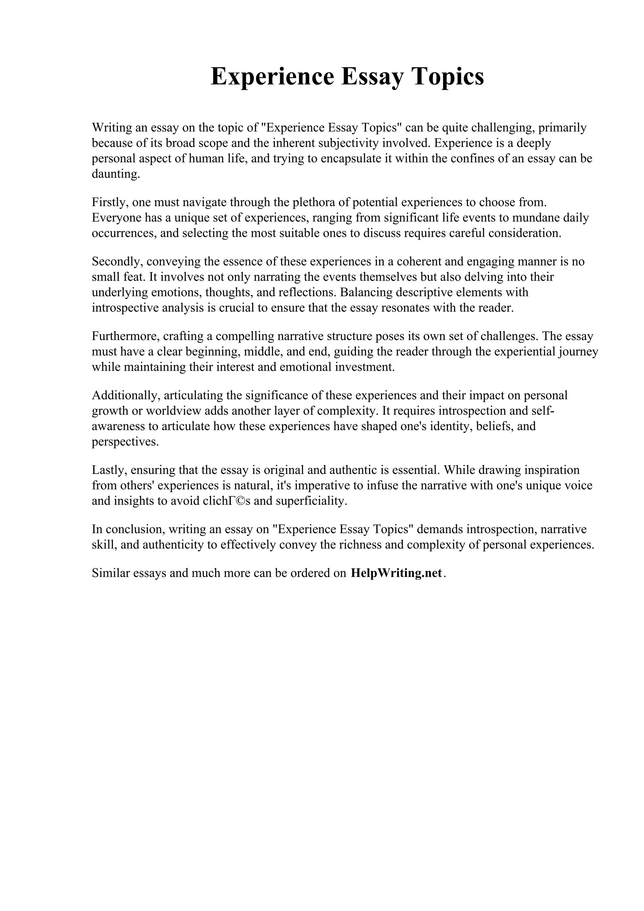 Experience Essay Topics.pdf