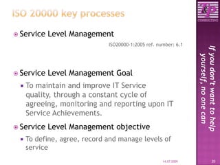 Experience from Implementation of ISO 20000 | PPTX