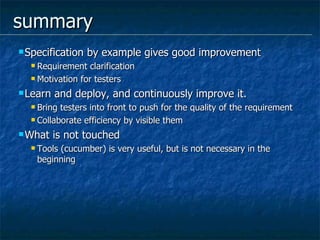 Experience from specification_by_examples | PPT