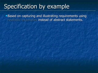 Experience from specification_by_examples | PPT