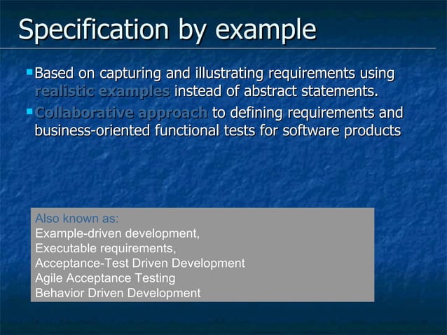 Experience from specification_by_examples | PPT